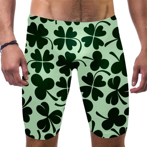 Ownsummer Clover Icons Pattern Mens Polyester Board Shorts Swim Trunks