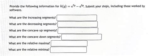 Solved Provide The Following Information For H Y E7y E5y
