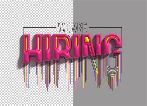 Premium Psd Hiring 3d Editable Psd Text Effect Style
