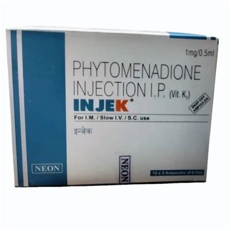 1mg Injek Phytomenadione Ip Injection At ₹ 35box Phytomenadione