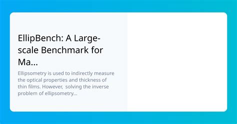 Ellipbench A Large Scale Benchmark For Machine Learning Based