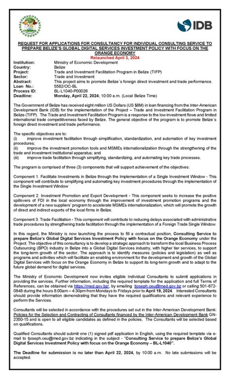 Relaunch Request For Application Ministry Of Economic Development