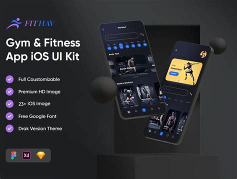gym and fitness app ios ui kit 健身房运动健身锻炼ui界面app应用程序开发设计素材模板源文件 格外视觉