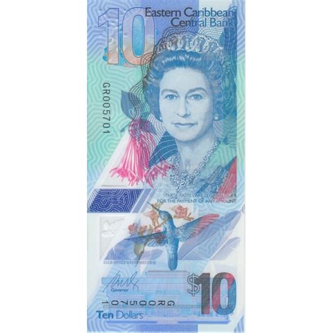Eastern Caribbean 10 Dollars 2019 P New Polymer