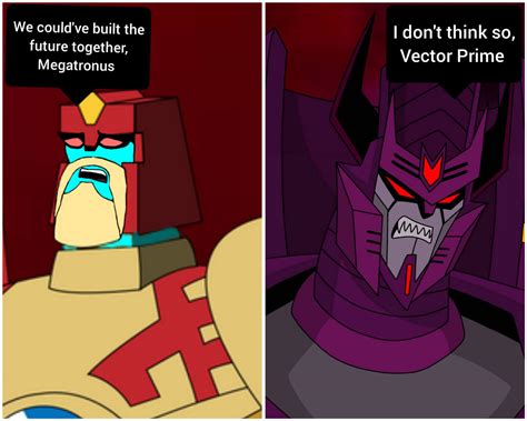 Vector Prime Confronts Megatronus By Minekurtmininer On Deviantart