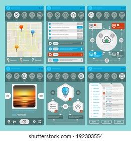 Flat Mobile Ui Design Web Design Stock Vector Royalty Free Shutterstock