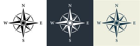 Adventure Direction Arrow To North South West East Orientation Navigator Modern Sign Compass