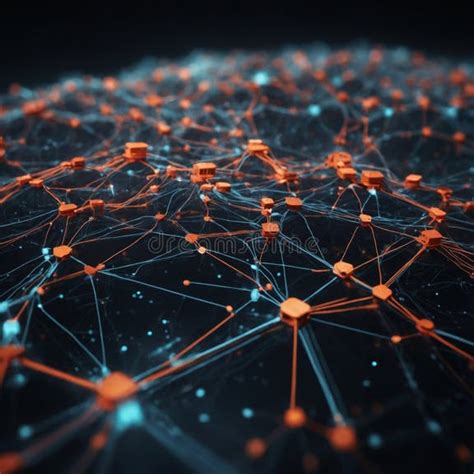 Abstract Iot Network Of Interconnected Devices And Data Streams Stock