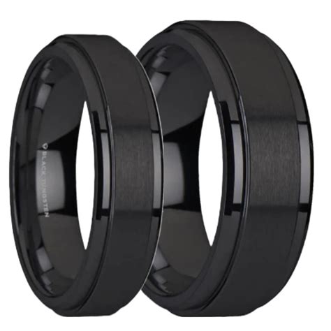 Spinner Black Tungsten Couples Wedding Ring Set Vansweden Jewelers