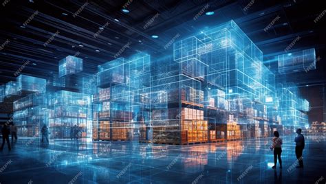 Premium Ai Image The Futuristic Future Of Warehousing And Logistics