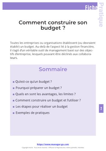 Comment construire son budget PDF à télécharger