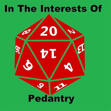 In The Interests Of Pedantry