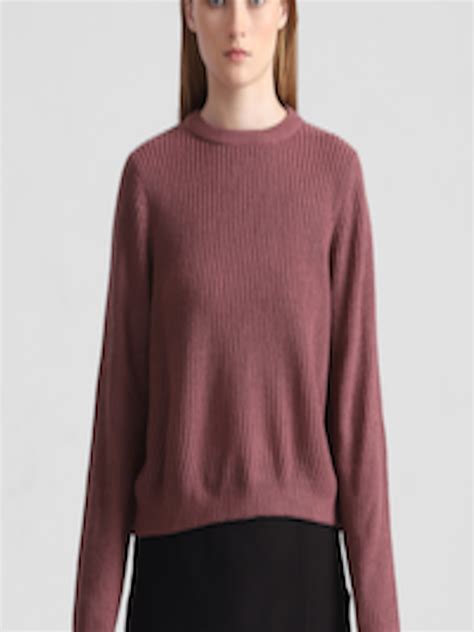 Buy Only Self Design Round Neck Pullover Sweaters For Women 24068064