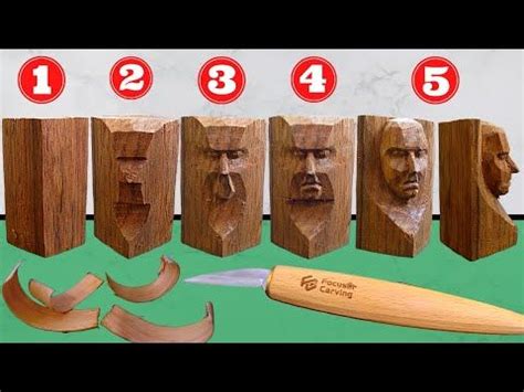 5 Pasos Para TALLAR Un ROSTRO SOLO CON CUCHILLO TALLADO EN MADERA Un