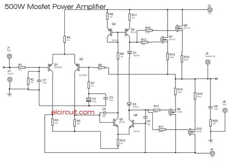 Mosfet Power Amplifier Circuit Diagram
