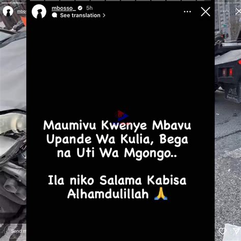 Staa Wa Muziki Wa Bongo Fleva Mbosso Apata Ajali Ya Gari Marekani