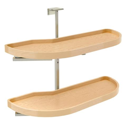 4wls87 2 Tier Girasolo Right Hand Wood Classic Shelves Blind Corner