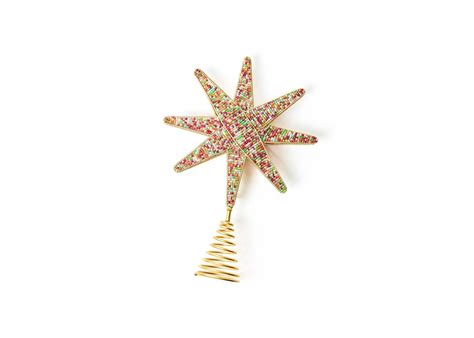 Multi Color Beaded Star Small Tree Topper Coton Colors