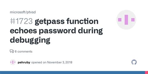 Getpass Function Echoes Password During Debugging · Issue 1723