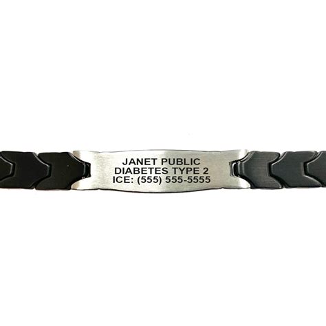 Medical Id Bracelet For Women Blacksilver Chevron Arrow Free Custom
