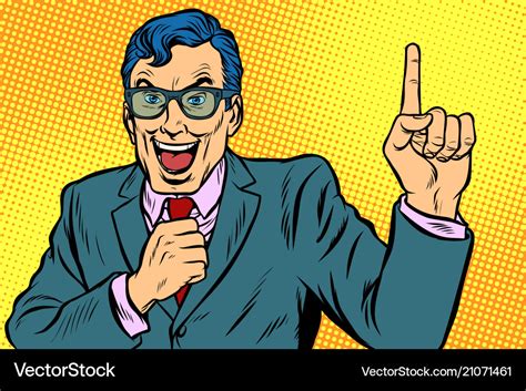 Man Pointing Finger Up Royalty Free Vector Image