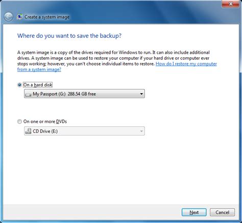 Image Backup With Windows Backup Program