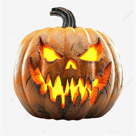 Spooky Halloween Pumpkin With Glowing Eyes And Open Mouth Pumpkin