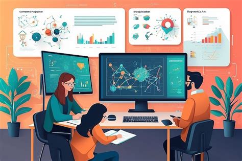 Premium Photo AIDriven Bioanalysis Flat Vector Illustration Of