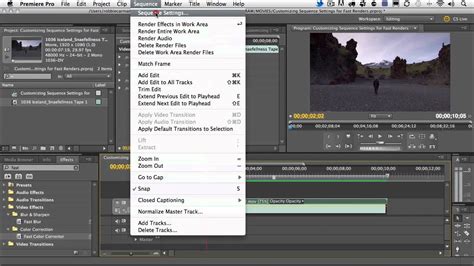 adobe premiere pro cs5 5 customizing sequence settings for fast renders