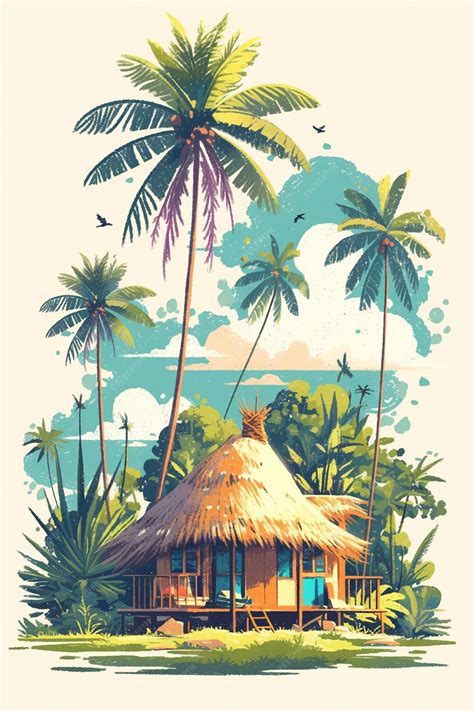 Filipino Nipa Hut Patterns With Traditional House Elements Premium Ai