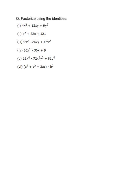 Factorization Grade 8 Pdf