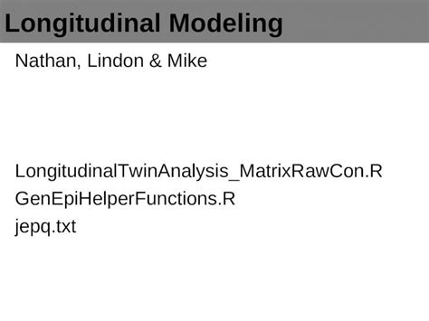 Ppt Longitudinal Modeling Dokumentips