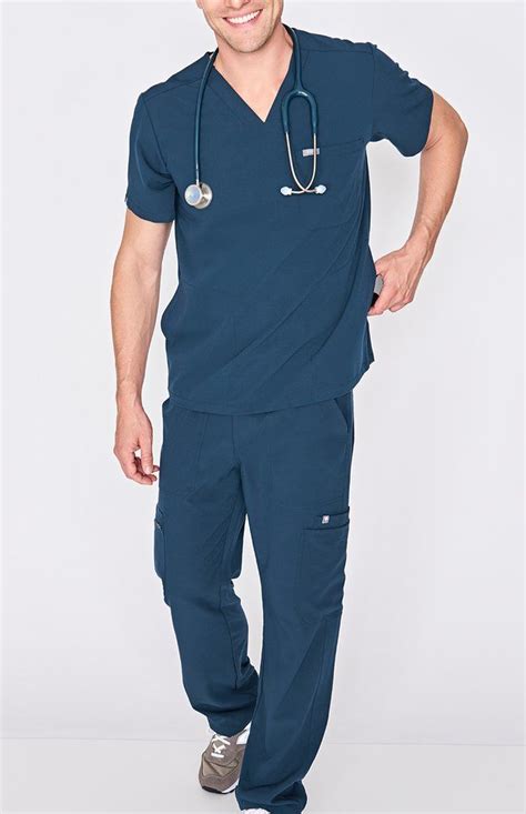 Mens Performance Scrub Top With A Modern Streamlined Look With One
