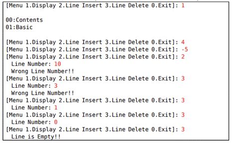 Solved Menu Display Line Insert Line Delete Chegg