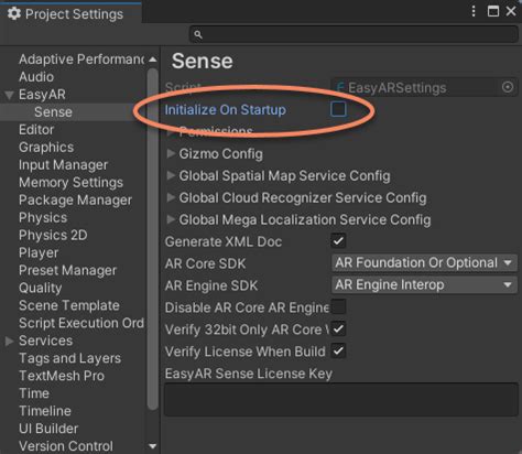 初始化EasyAR Sense EasyAR Sense Unity Plugin 文档