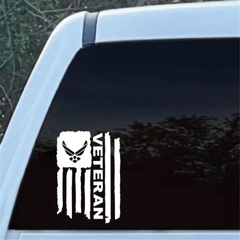 Air Force Veteran Weathered Flag Military Window Decal Sticker