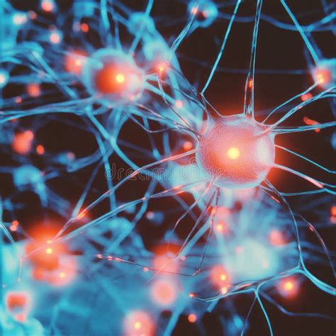 Glowing Neurons Network In The Brain Highlight Synaptic Connections And