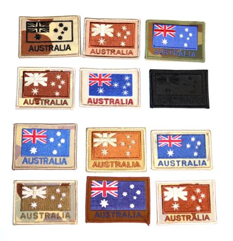 12 Different Australian Army National Flag Shoulder Patches 70 99