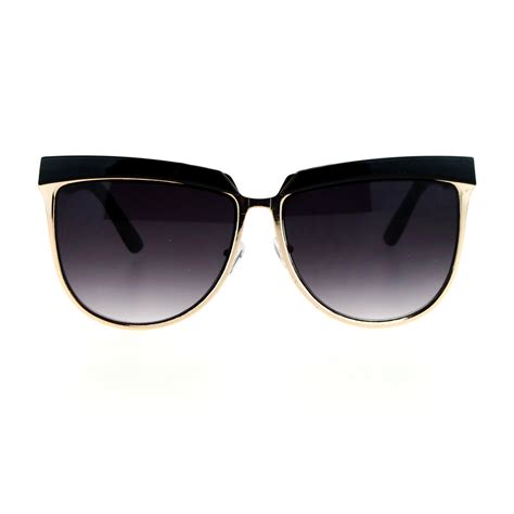 Sa106 Oversize Brow Trim Rectangular Butterfly Metal Frame Womens