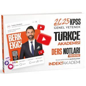 KPSS Türkçe Akademisi Video Ders Notları Berk Ekici İndeks Akademi Yayıncılık
