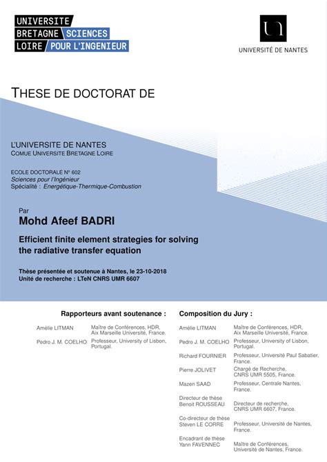 pdf efficient finite element strategies for solving the radiative