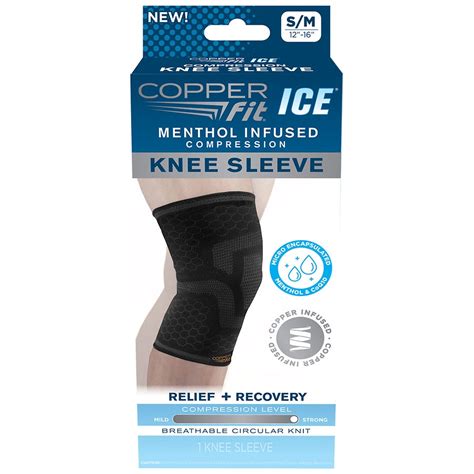 Copper Fit Ice Menthol Infused Knee Sleeve Smallmedium Walgreens