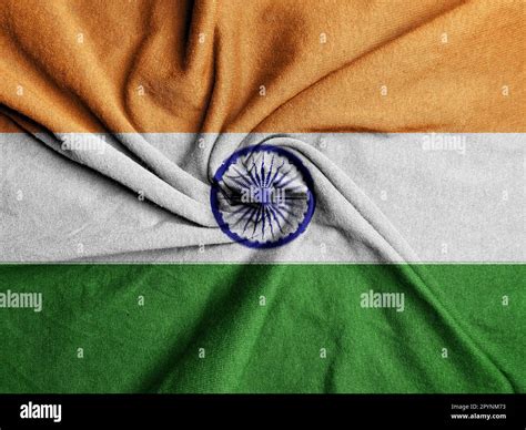 Fabric Flag Of The India National Flag Of The India Stock Photo Alamy