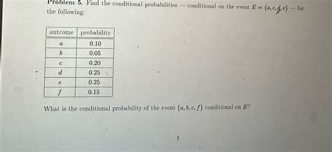Problem 5 ﻿find The Conditional Probabilities