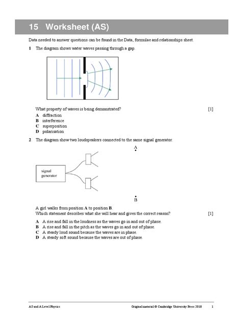 15 Superposition Of Waves 15 Pdf Interference Wave Propagation Diffraction