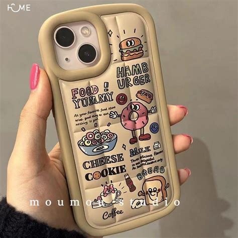 秋冬羽絨服甜甜圈表情適用11蘋果手機殼14promax潮iphone12軟殼13 蝦皮購物