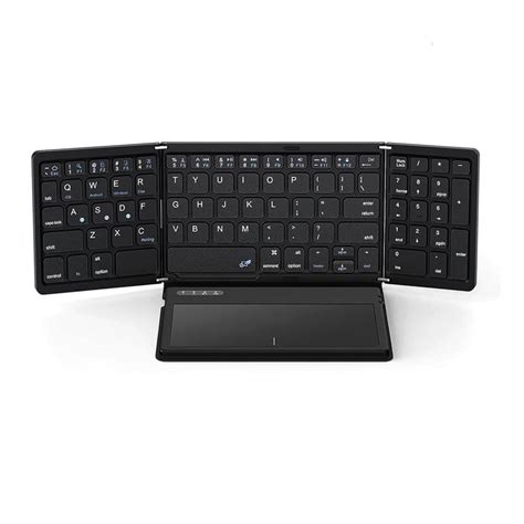 We Poluj Wireless Keyboard Small Keypad Pocket Size With Large Touchpad Rechargeable Folding