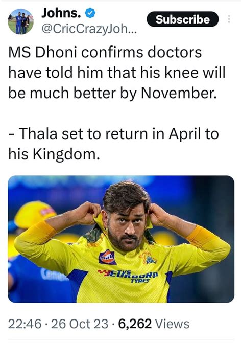 Ms Dhoni To Play Ipl 2024 Ripl