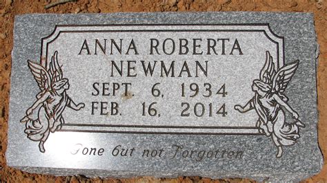 Anna Roberta Stanford Newman 1934 2014 Find A Grave äreminne