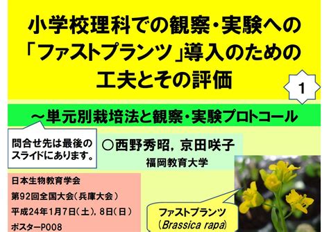 ファストプランツ最新情報 日本生物教育学会発表アーカイブ